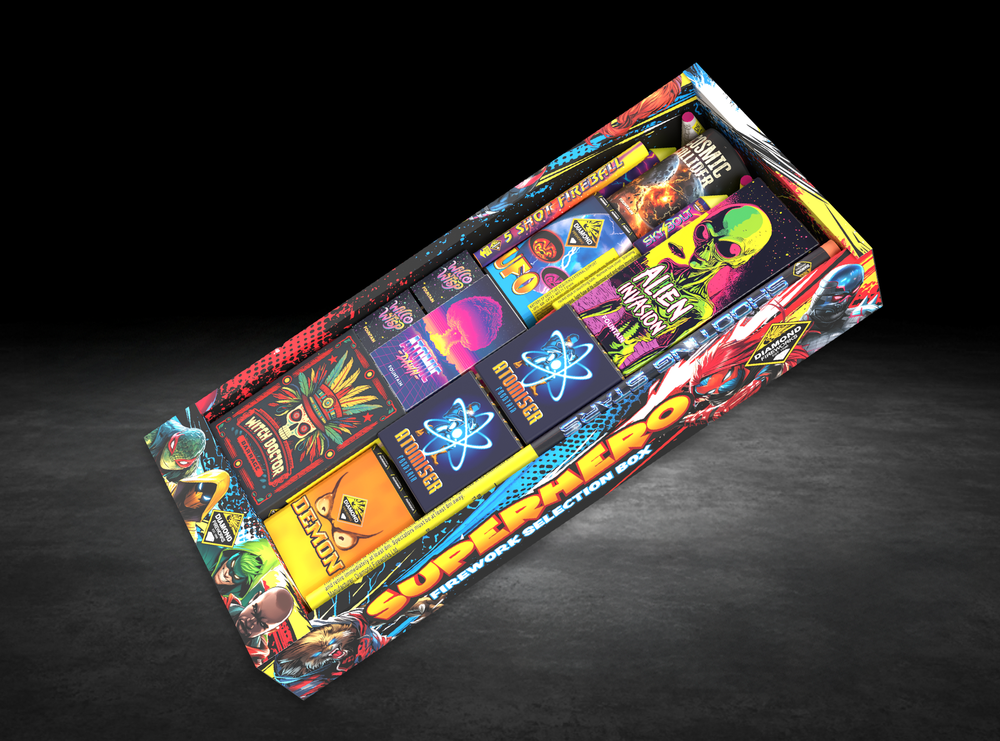 Superhero | 23 Piece Selection Box | Diamond Fireworks